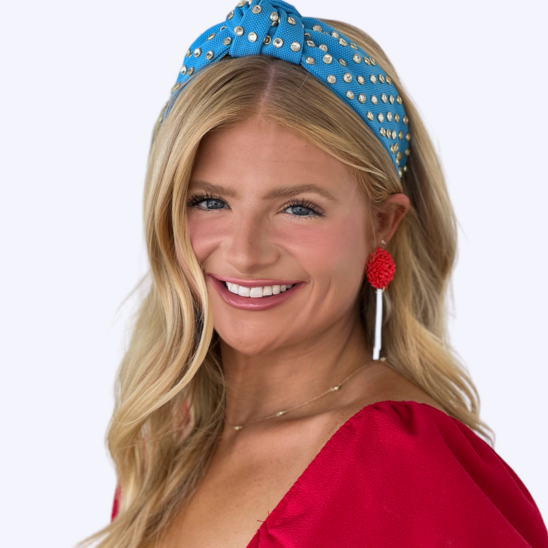 Adult Powder Blue Jeweled Knotted Headband – The Heady Chic